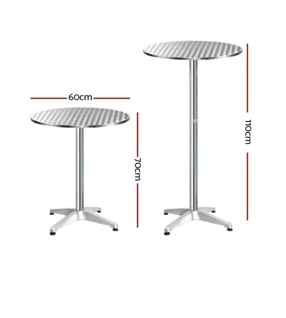 Cocktail/bar table - aluminium - Love It Party Hire