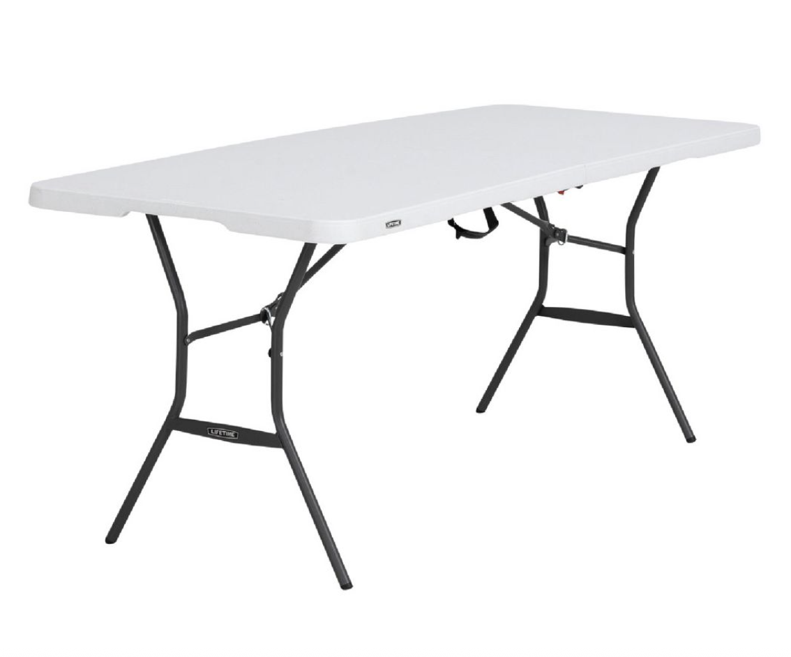 6ft bi-fold heavy duty white table - Love It Party Hire