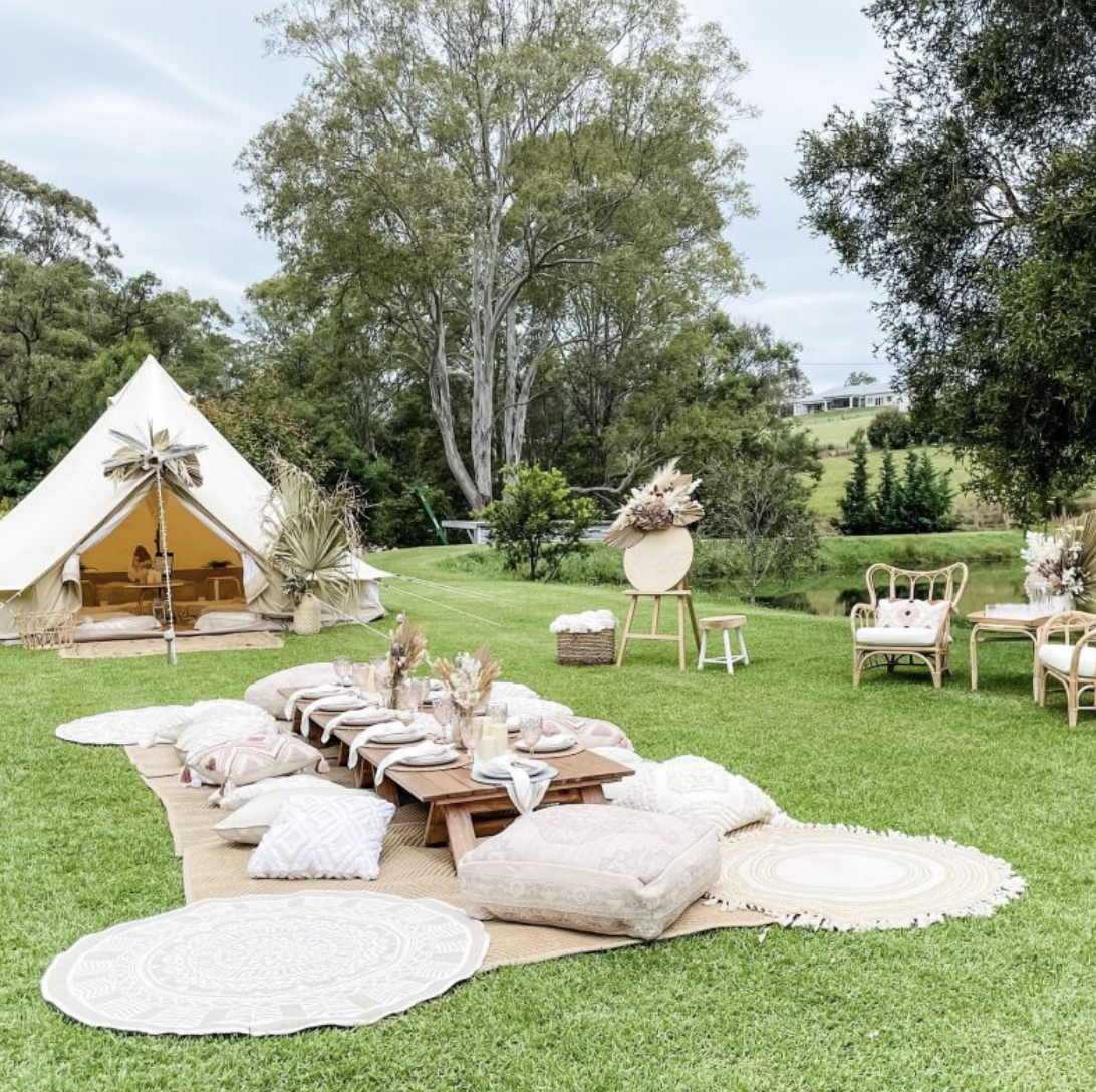 1.8m Low Rustic Picnic Trestle Table - Love It Party Hire