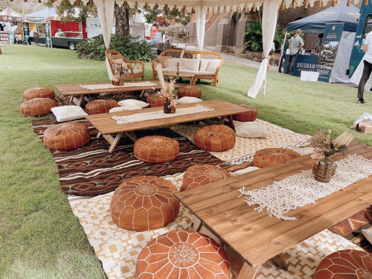 1.8m Low Rustic Picnic Trestle Table - Love It Party Hire
